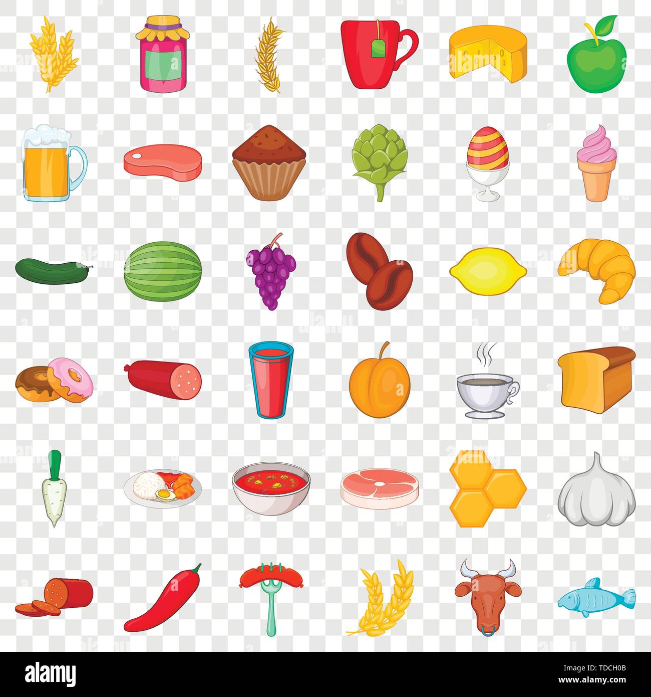 Bakery icons set, cartoon style Stock Vector Image & Art - Alamy