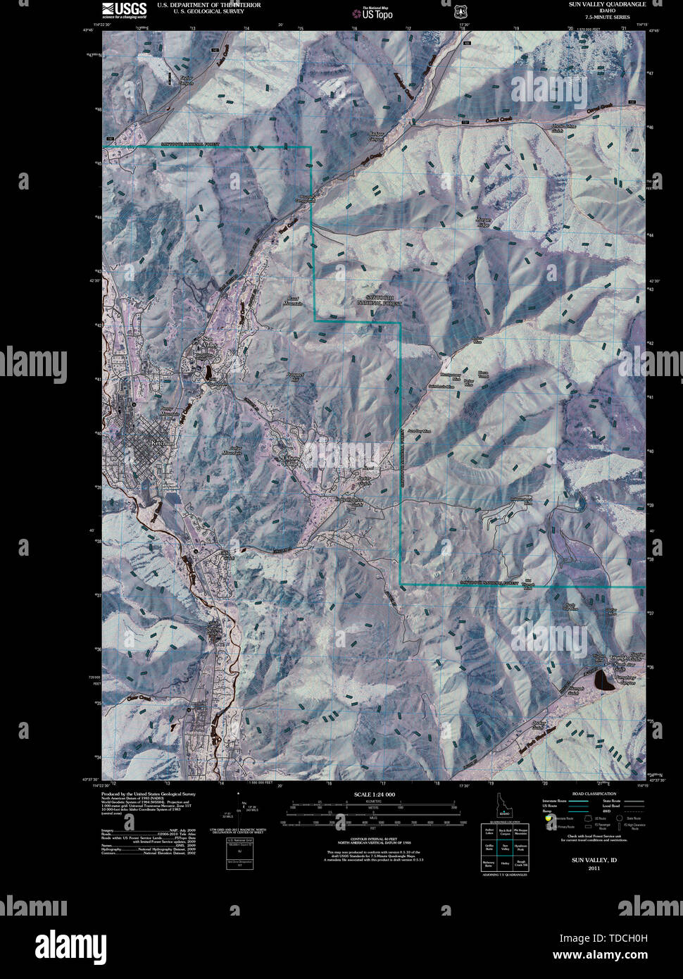 Sun valley idaho map hi-res stock photography and images - Alamy