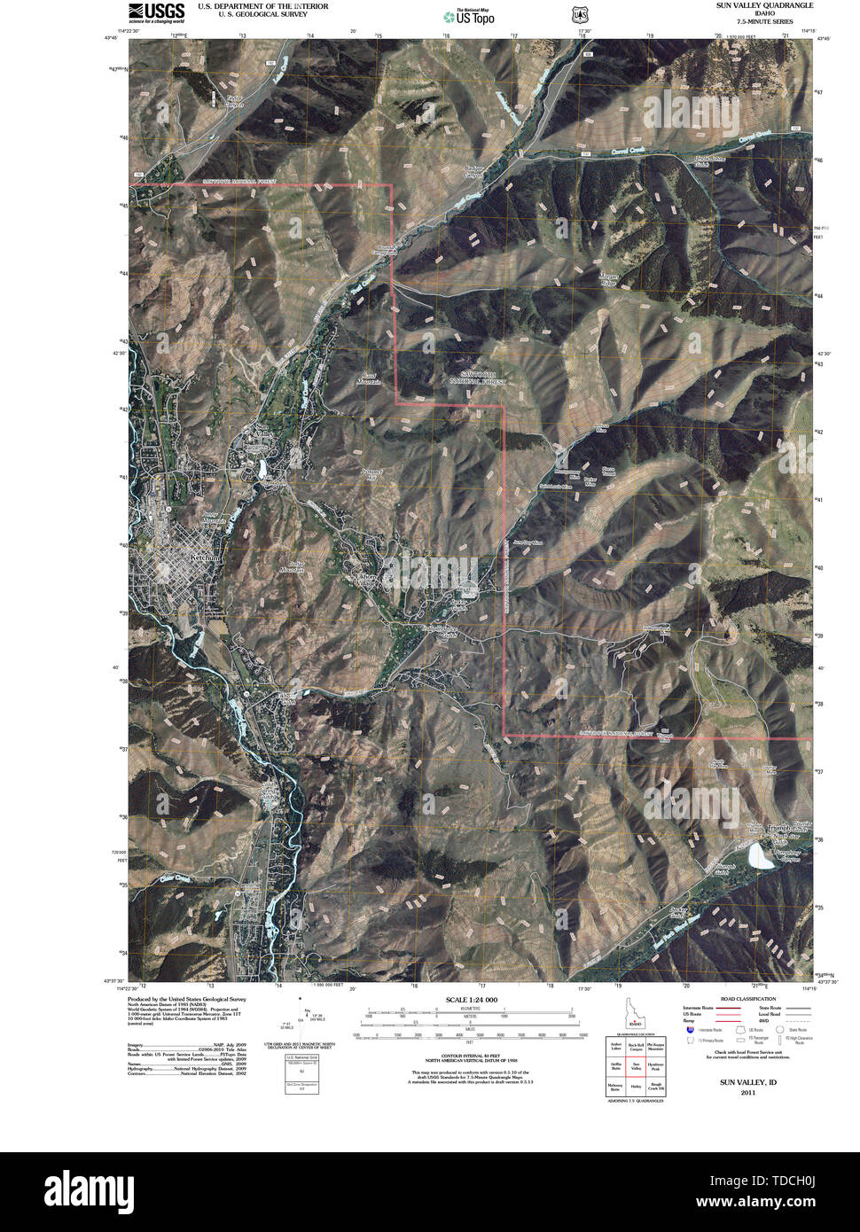 Sun valley idaho map hi-res stock photography and images - Alamy