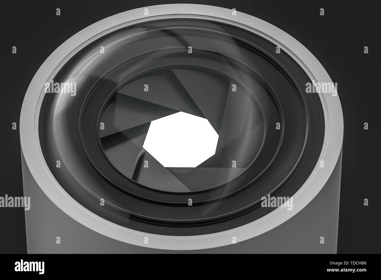 3D rendering,render the lens close-up,science and technology background ...