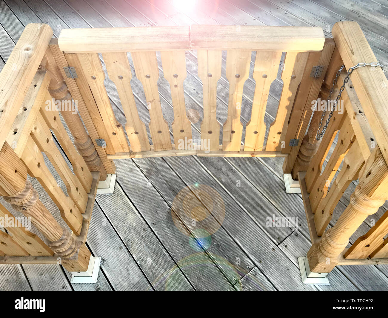 Wooden doors, the gates are open. Forward to light Stock Photo - Alamy