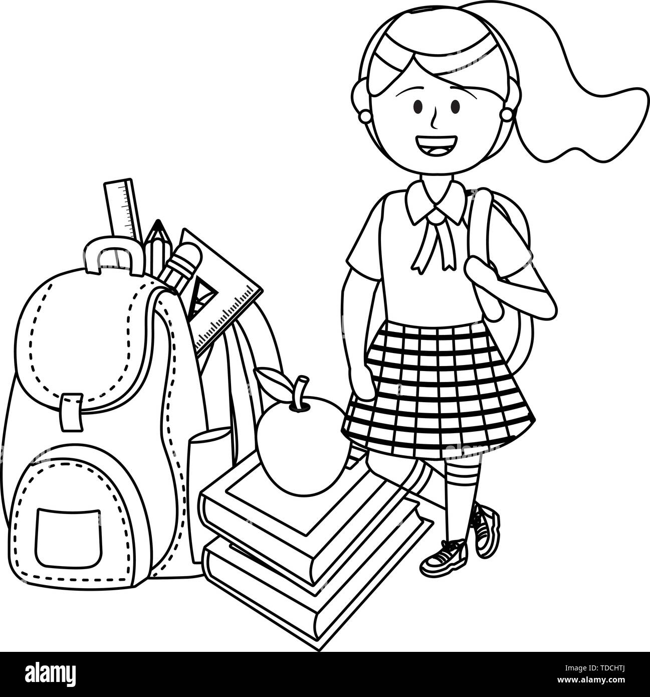 Girl kid design, School education learning knowledge study and class ...