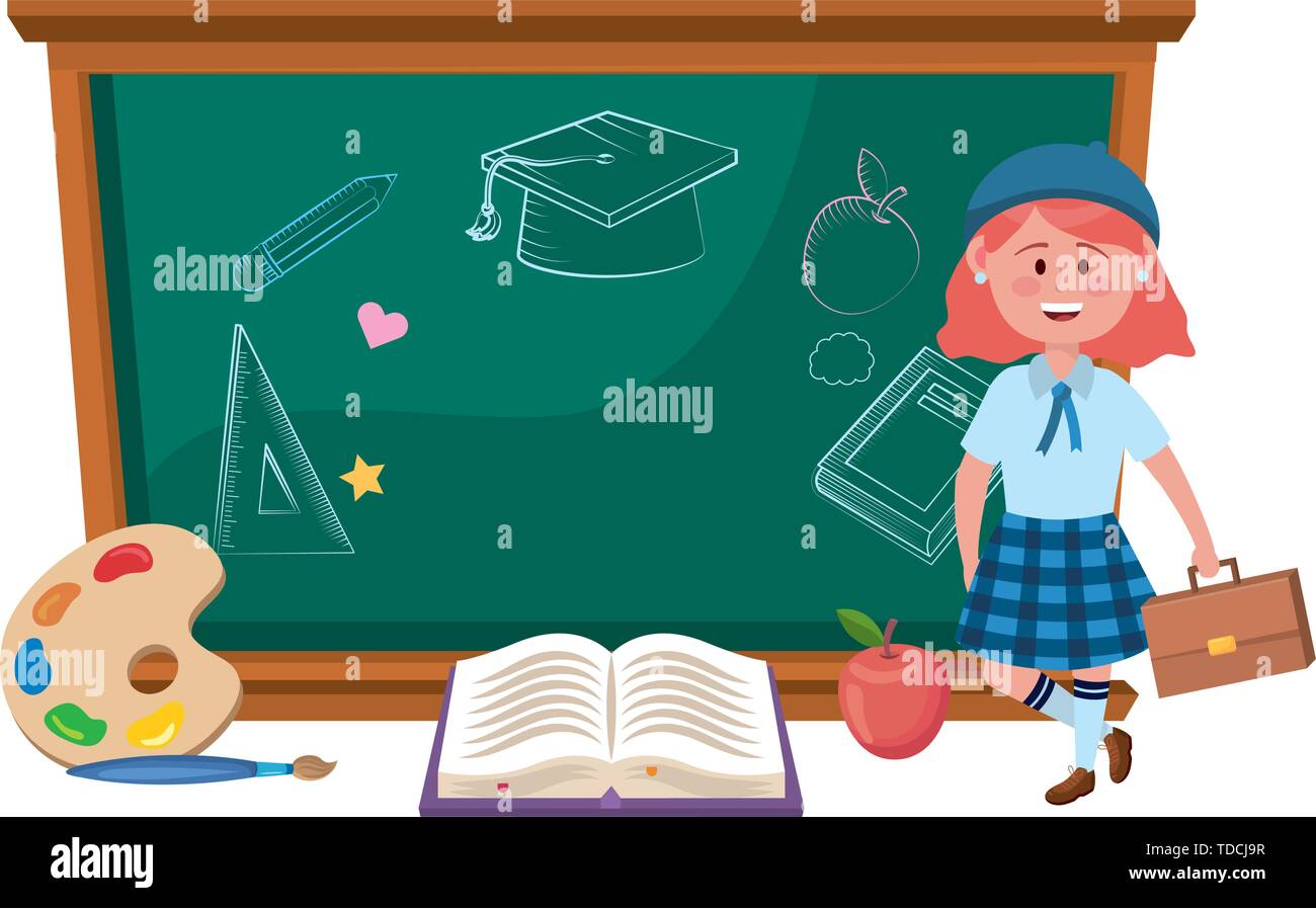 Girl kid design, School education learning knowledge study and class ...