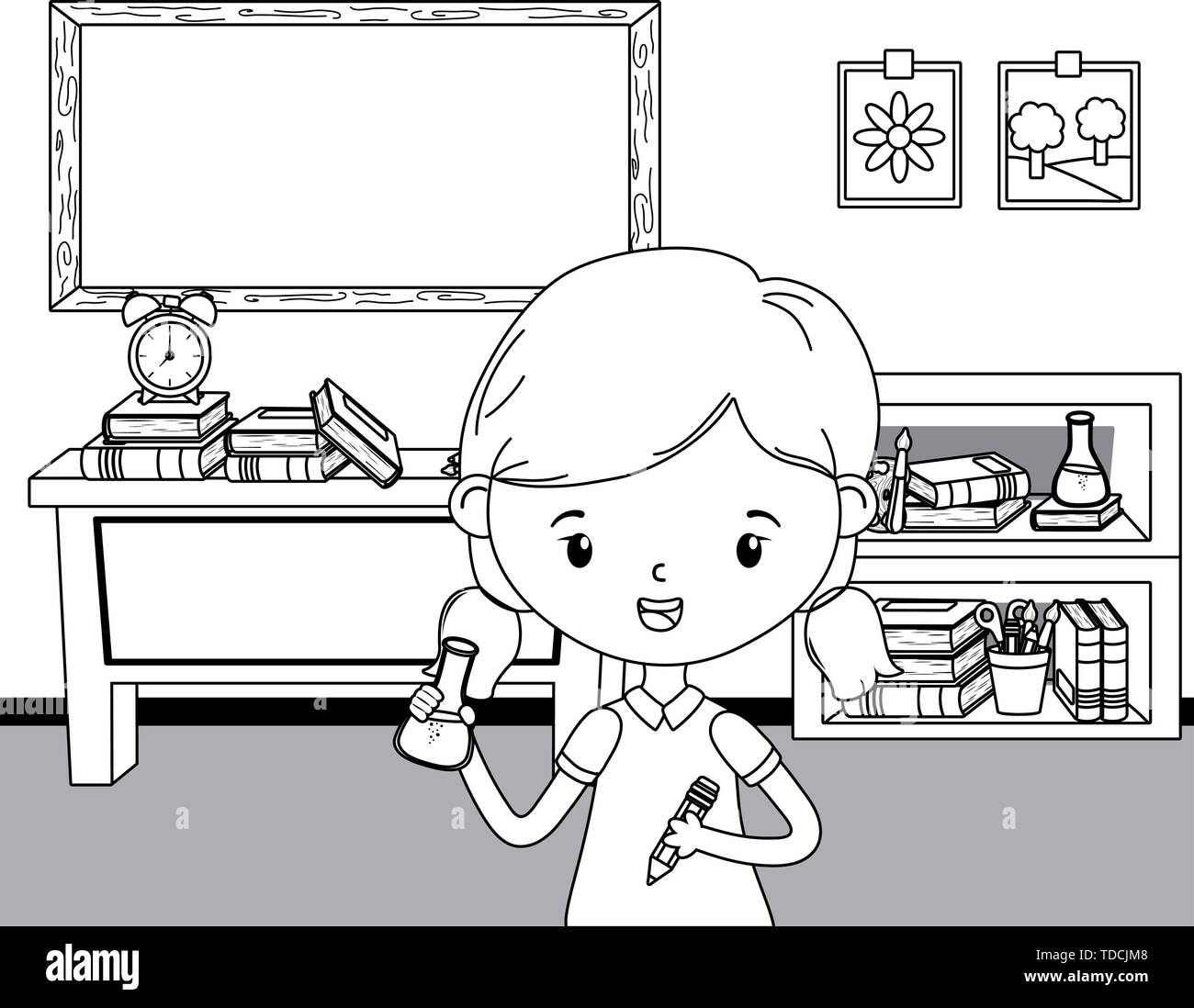 Girl kid design, School education learning knowledge study and class ...