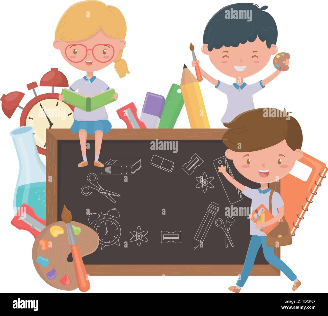 Boys and girl kid design, School education learning knowledge study and ...