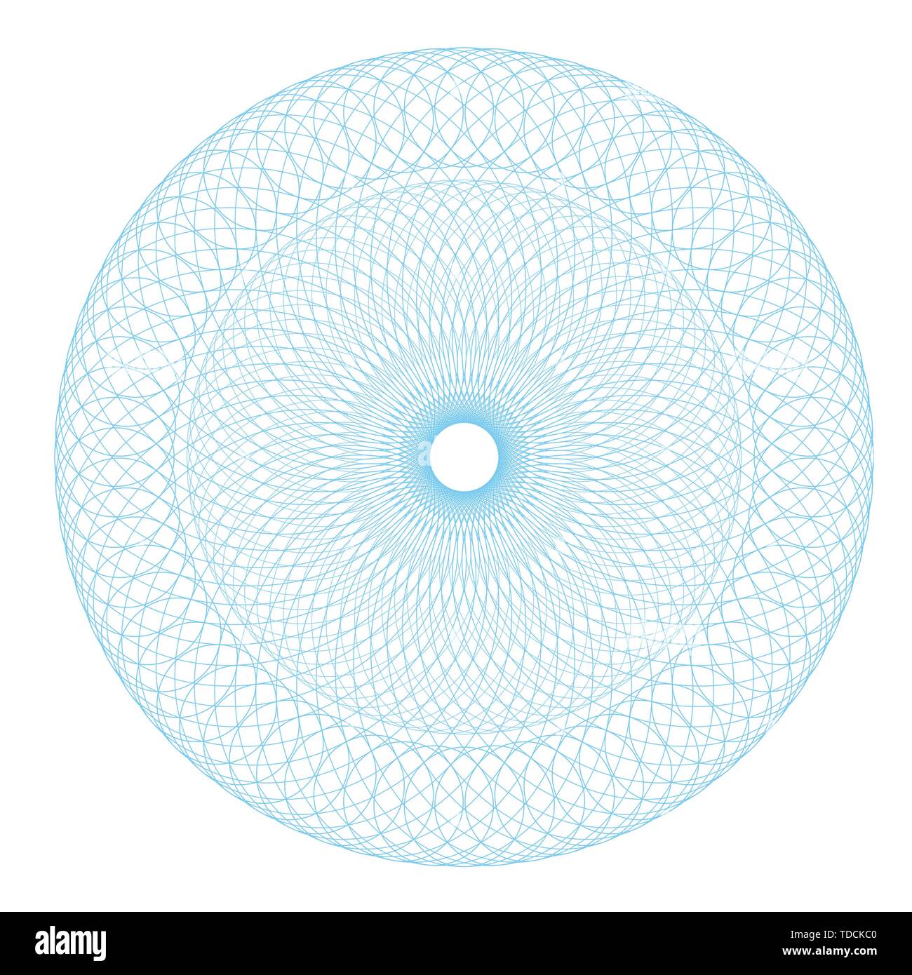 Geometric Abstract Spirograph Patterns Isolated on White Background ...