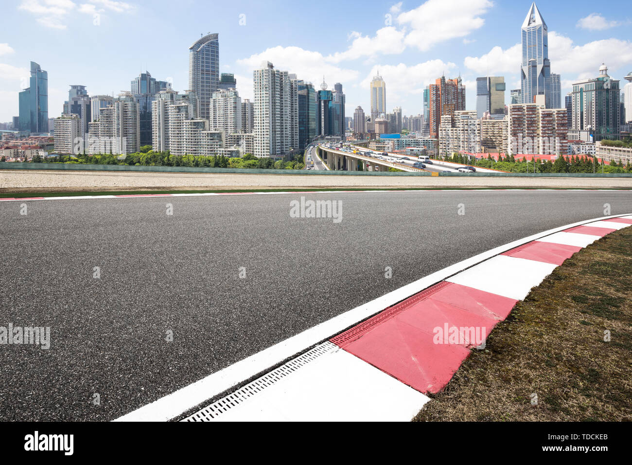 empty asphalt road with cityscape of modern city Stock Photo - Alamy