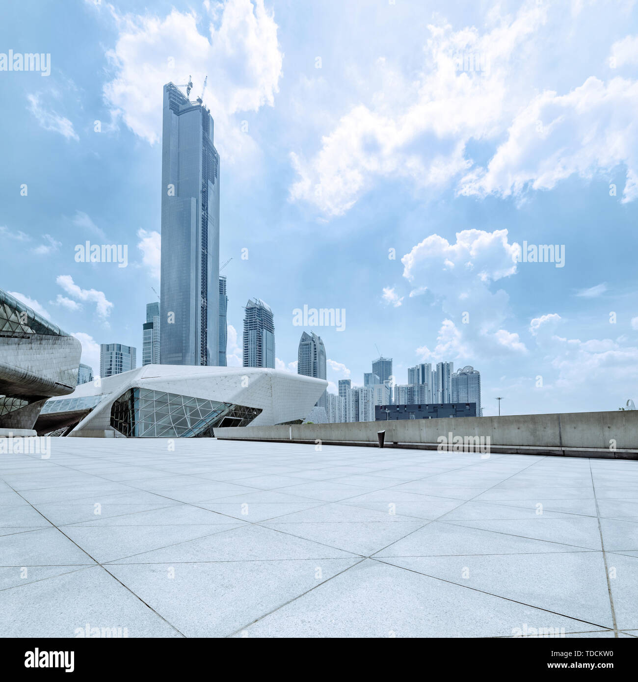 Modern square and skyscrapers Stock Photo - Alamy