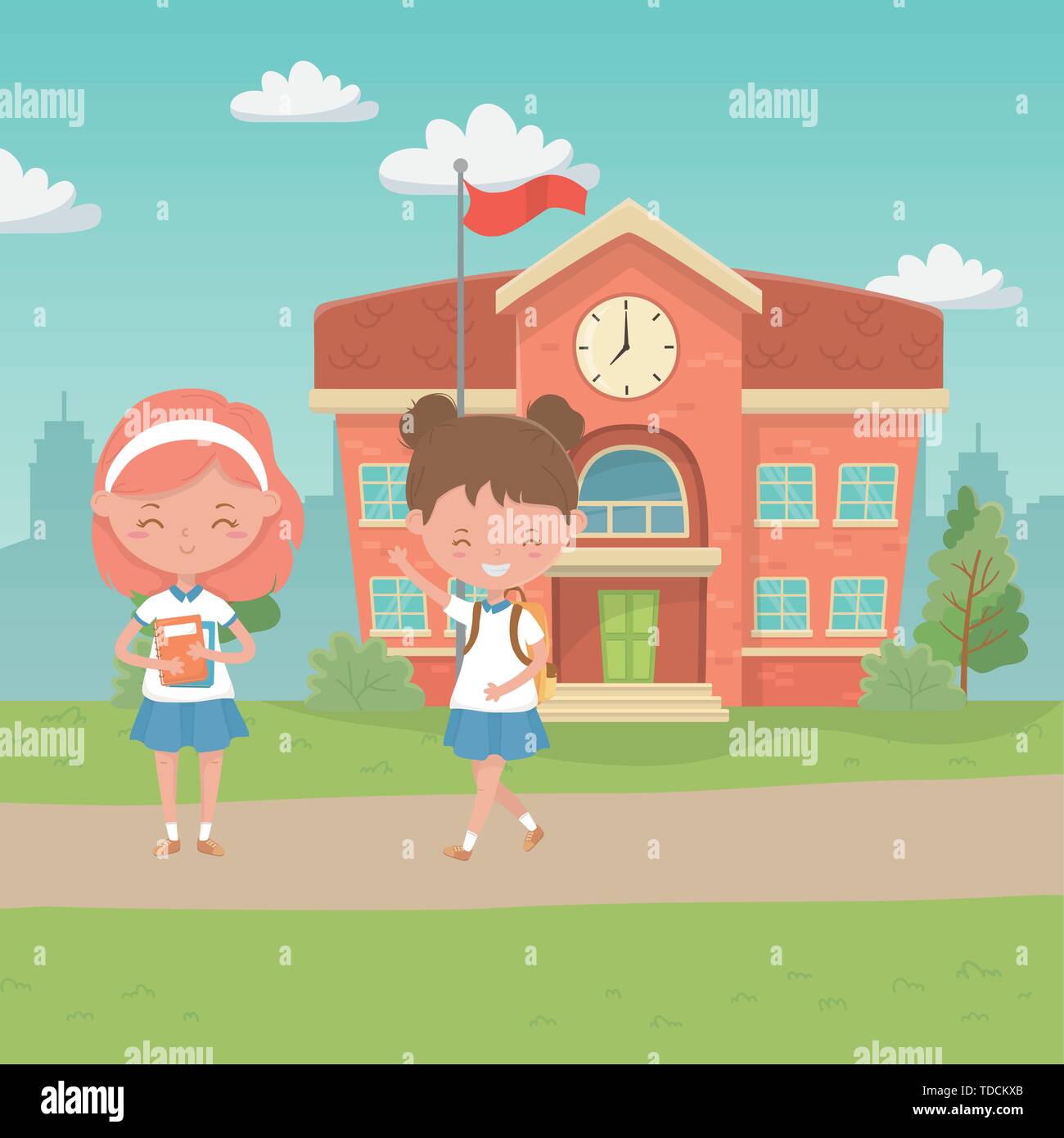 School building and kids design, Education lesson study learning ...