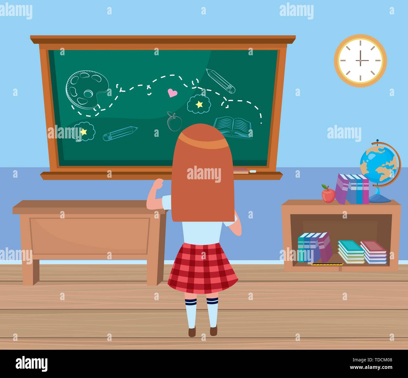 Girl kid design, School education learning knowledge study and class ...