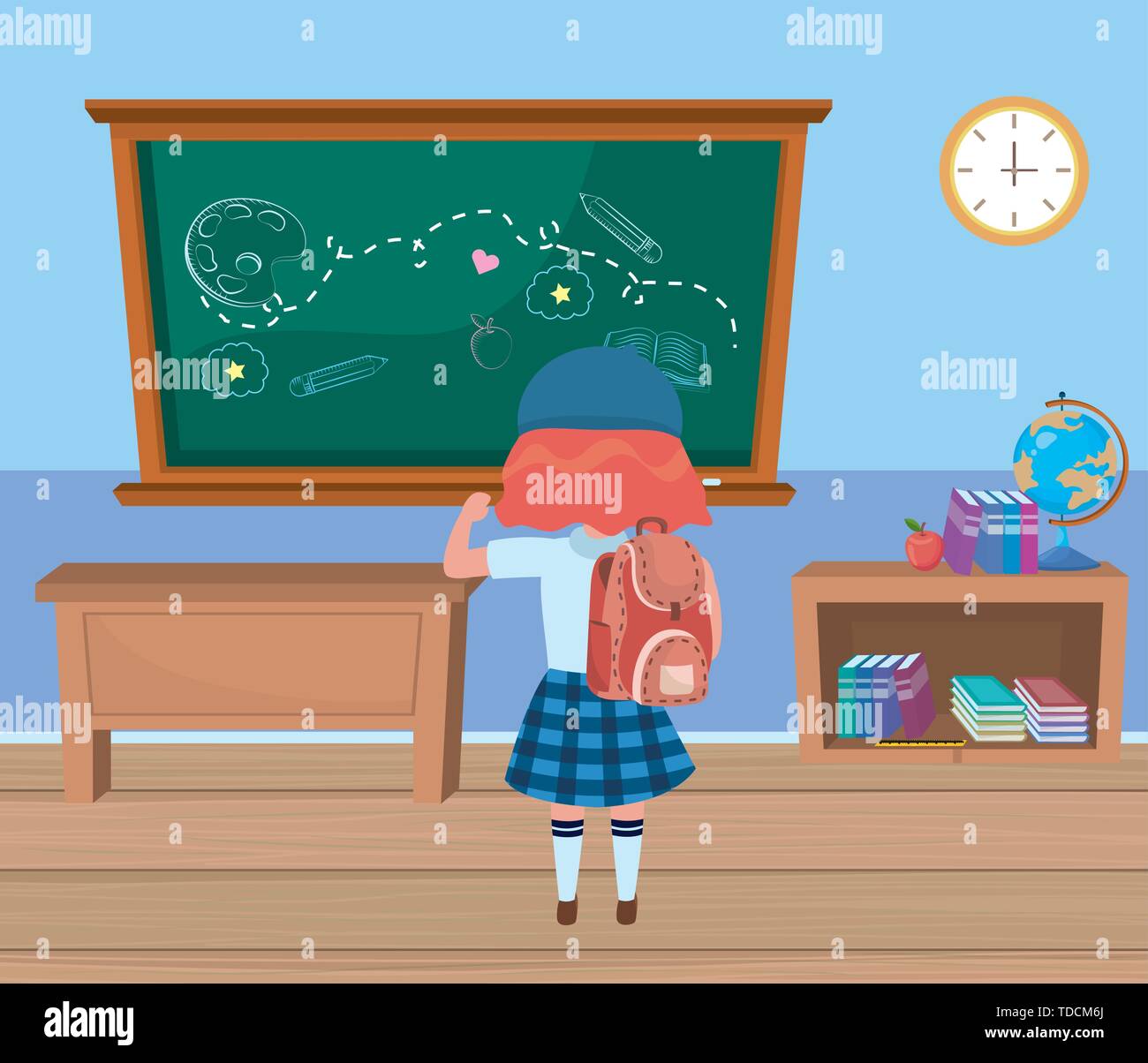 Girl kid design, School education learning knowledge study and class ...