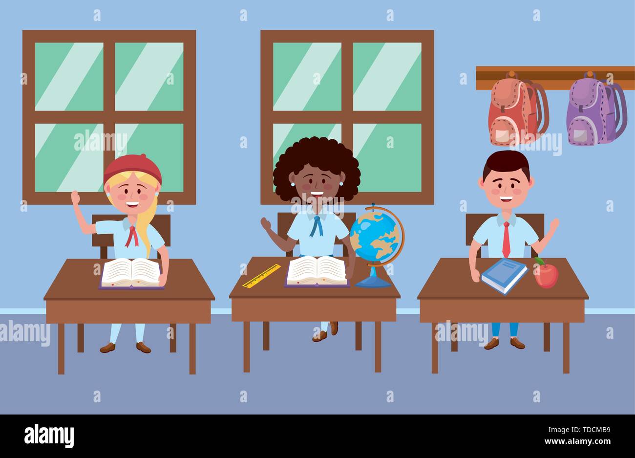 Boy and girls kid design, School education learning knowledge study and ...