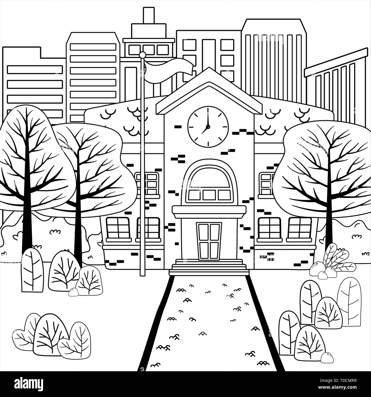 School Building Black and White Stock Photos & Images - Alamy