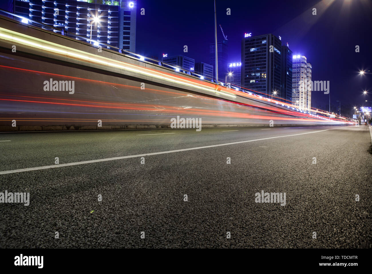 City Night Road Stock Photo - Alamy