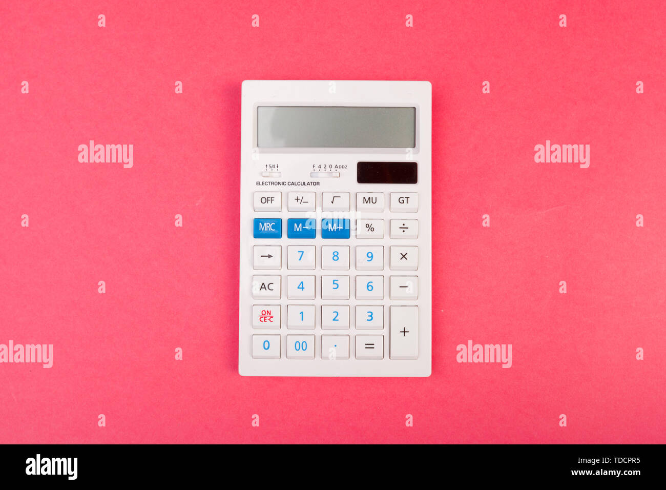 Top view of a calculator isolated Stock Photo - Alamy