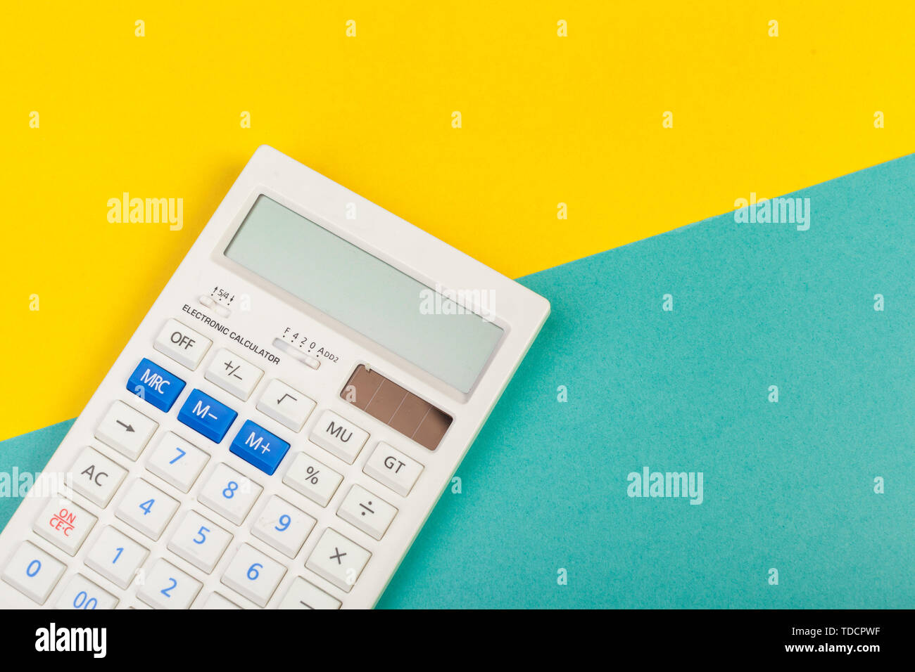 Top view of a calculator isolated Stock Photo - Alamy