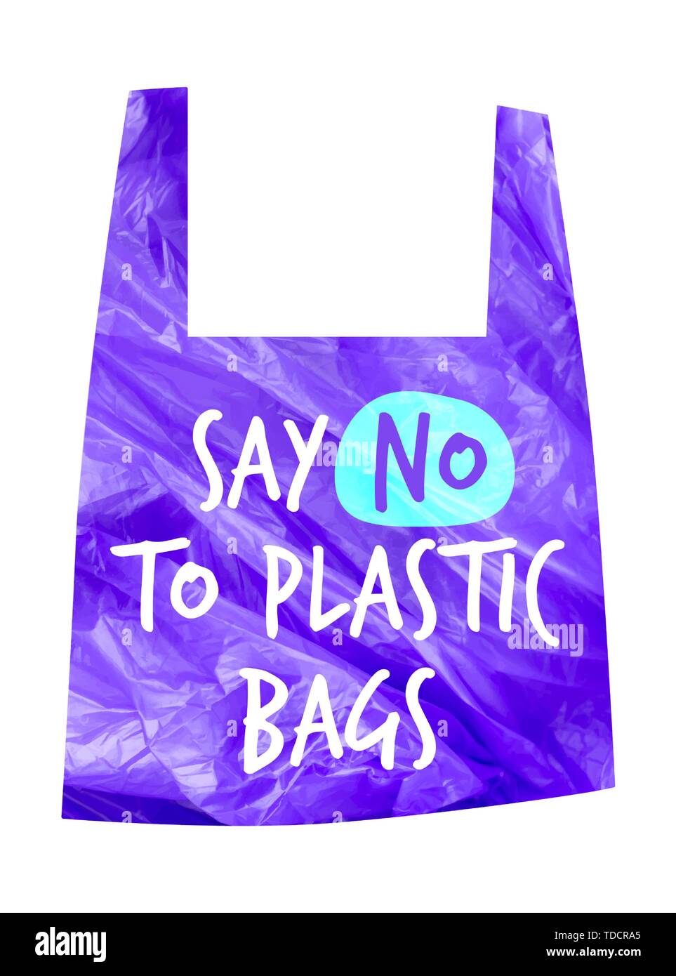 Pollution problem vector concept. Say no to plastic bag. Cartoon image ...