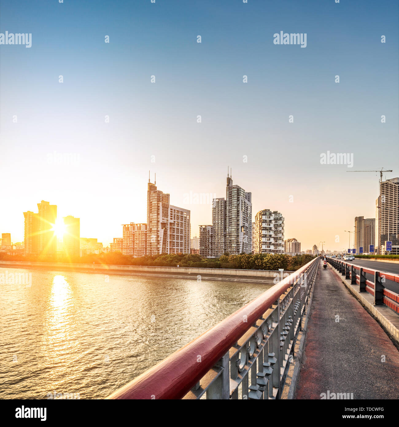 See the city scenery from the bridge Stock Photo - Alamy