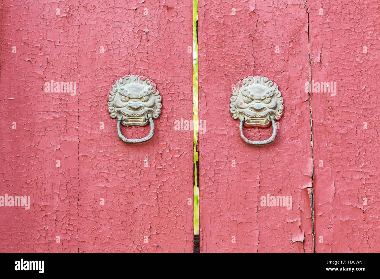Great Red Gate of Ancient Architecture Stock Photo - Alamy