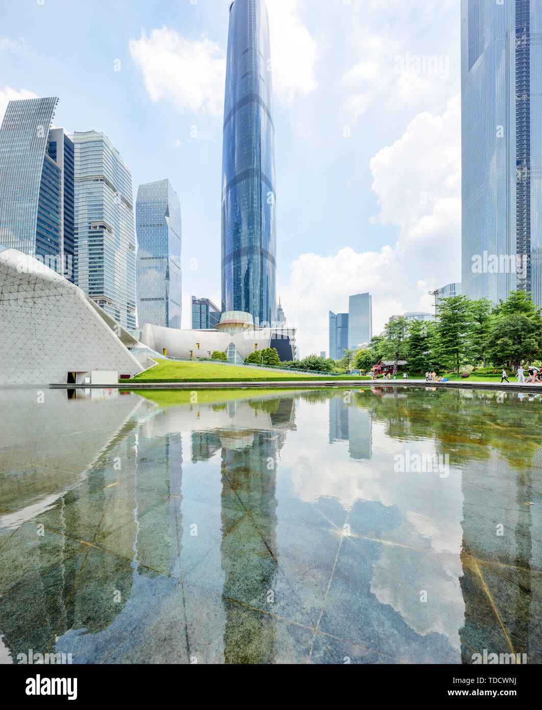 Modern square and skyscrapers Stock Photo - Alamy