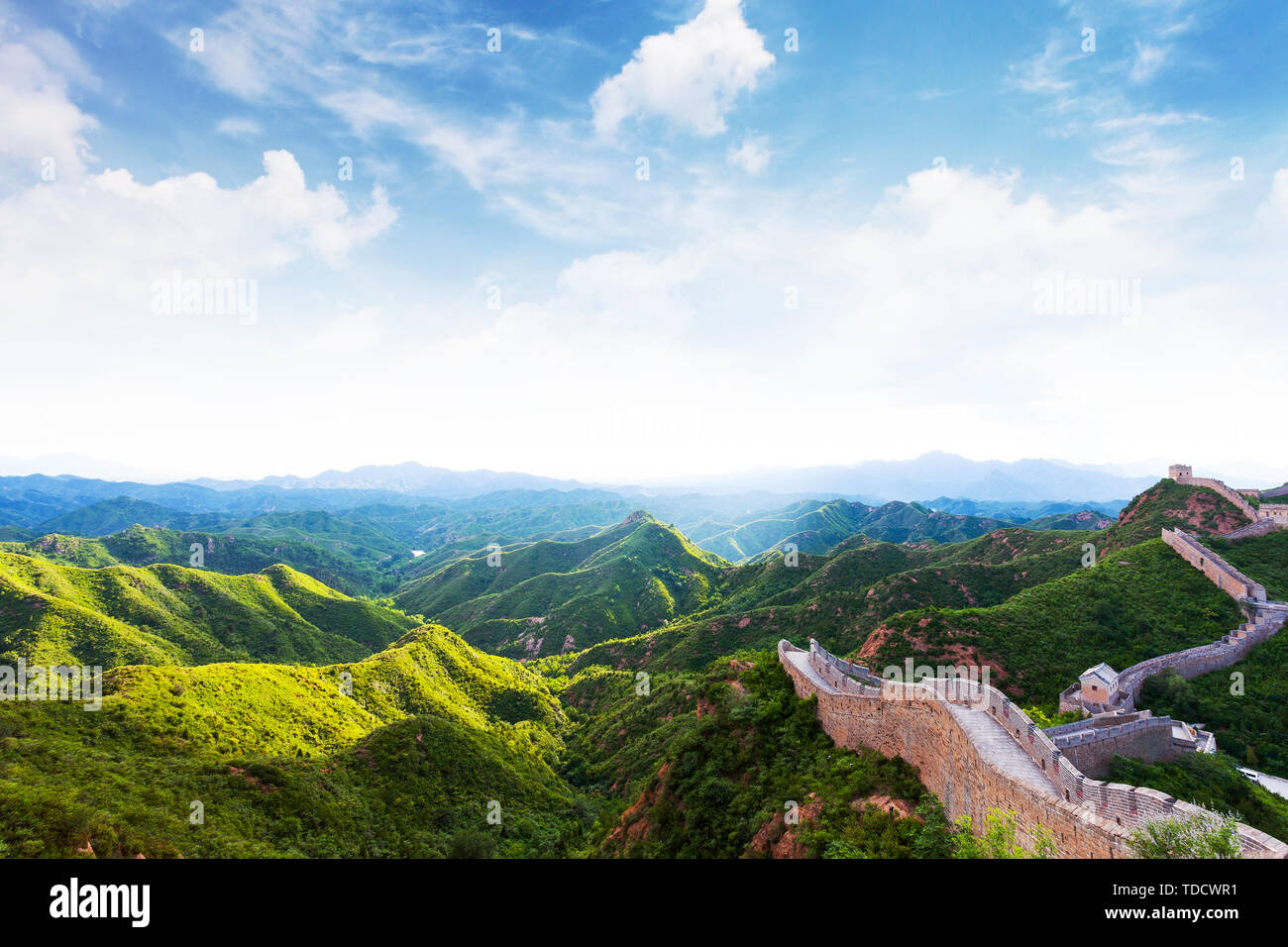 Great wall under sunshineering sunset Stock Photo - Alamy