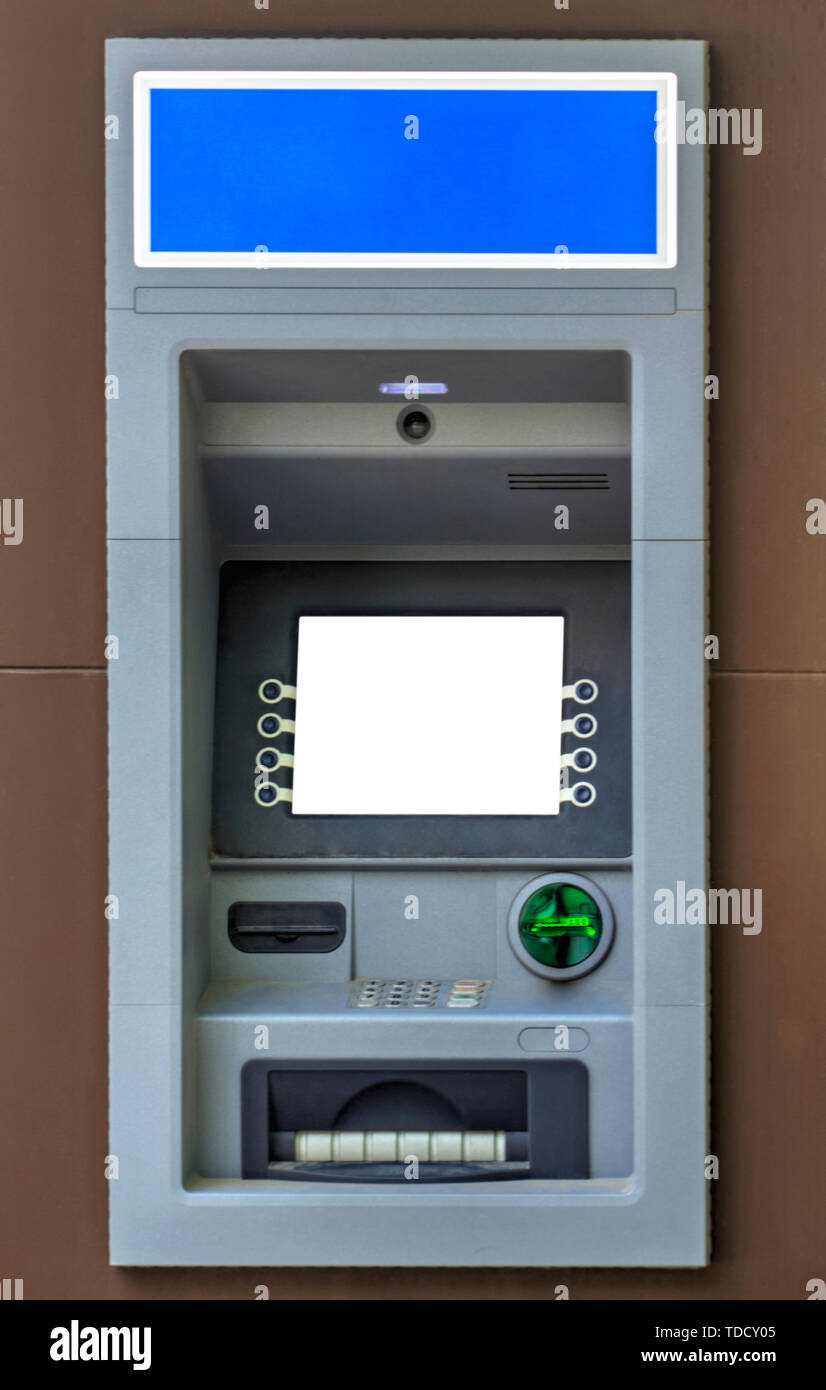 ATM machine close up view Stock Photo - Alamy