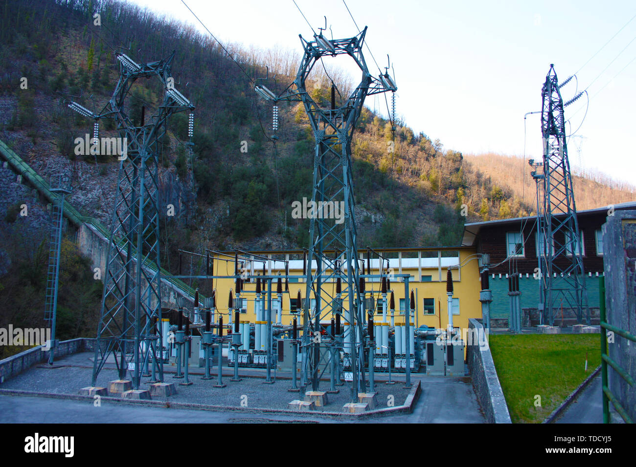 hydroelectric power plant built by man to create clean energy and save ...