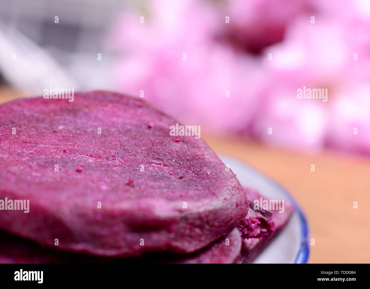 Purple potato dried purple potato strips Stock Photo - Alamy