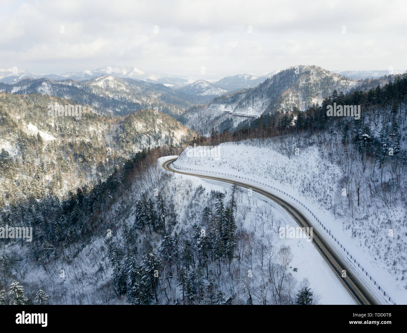 Big Snow Mountain Forest Lane Stock Photo - Alamy