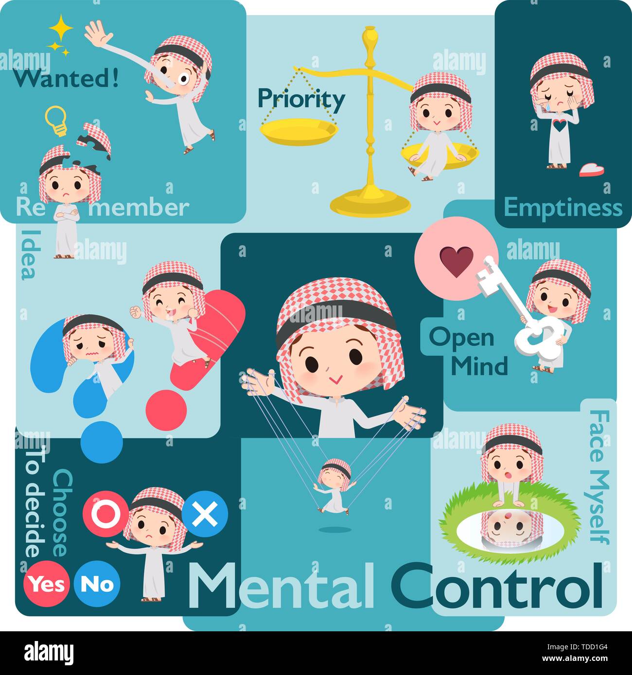 A set of Islamic boy who control emotions.A variety of image ...