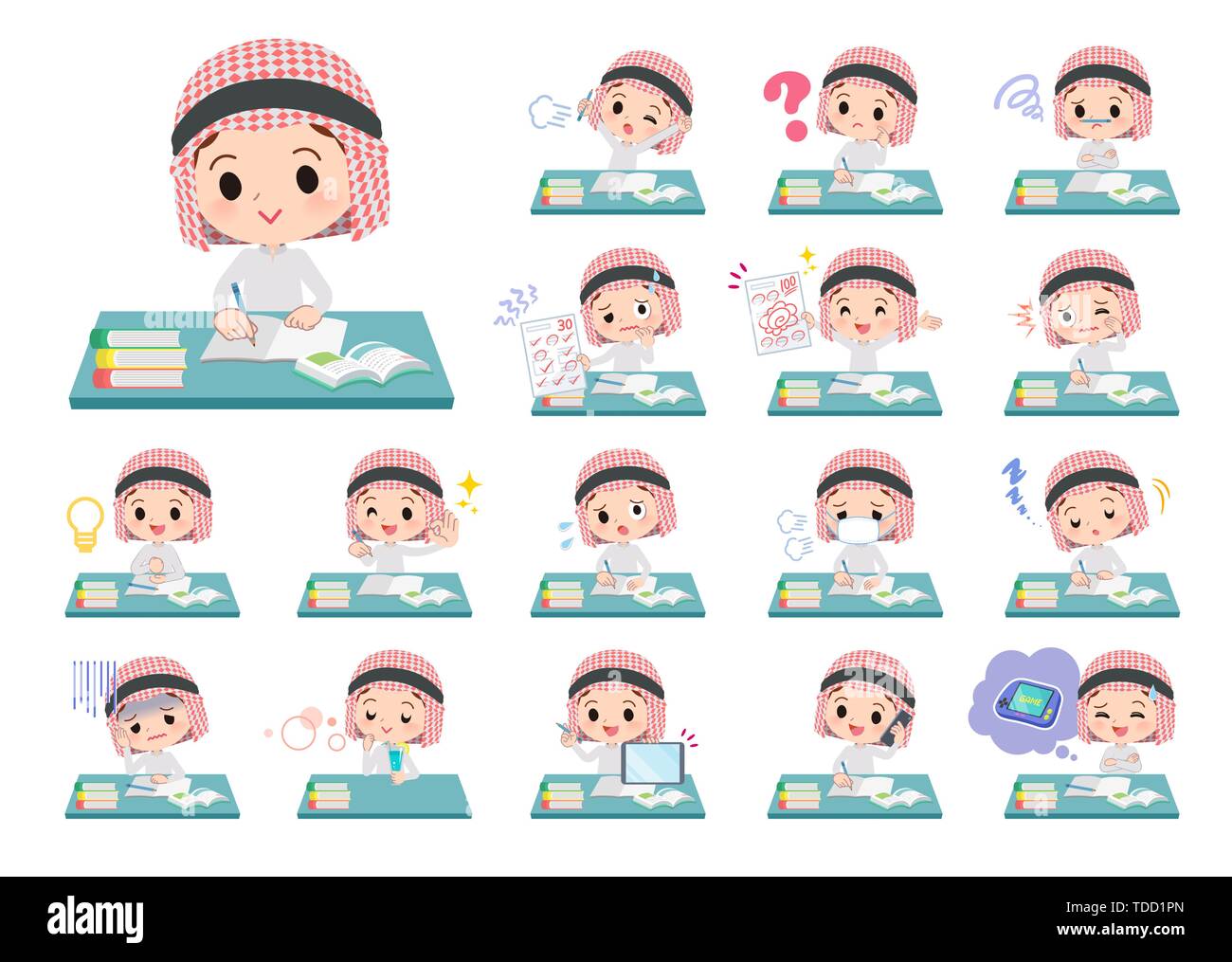 Arab boy writing Stock Vector Images - Alamy