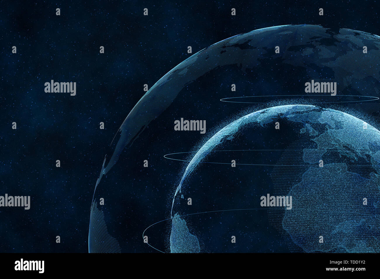 Blue Earth Big Data Background Stock Photo - Alamy