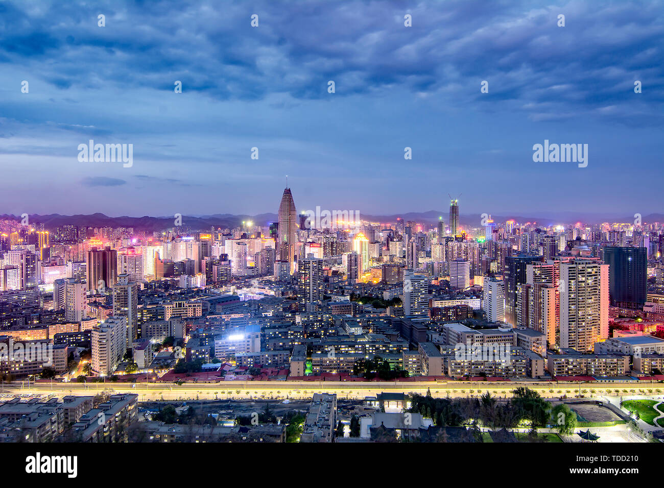 Night Scenery in Lanzhou Stock Photo - Alamy