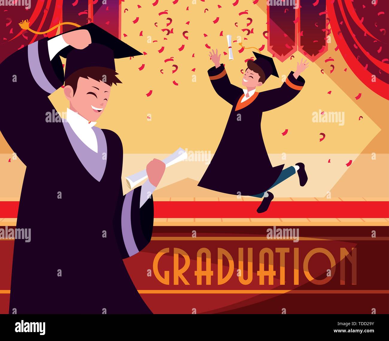 Graduating students design, University education school college ...