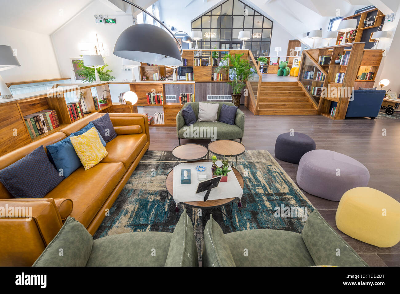 Design of interior design space of model room in modern living room ...