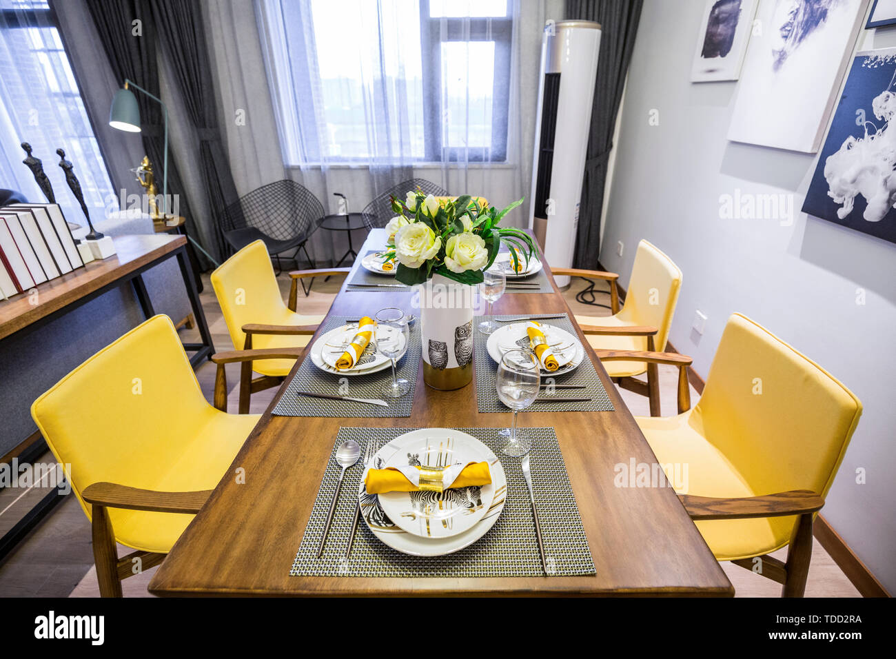 Design of Internal Space of Model Room of Modern Home Restaurant Stock ...