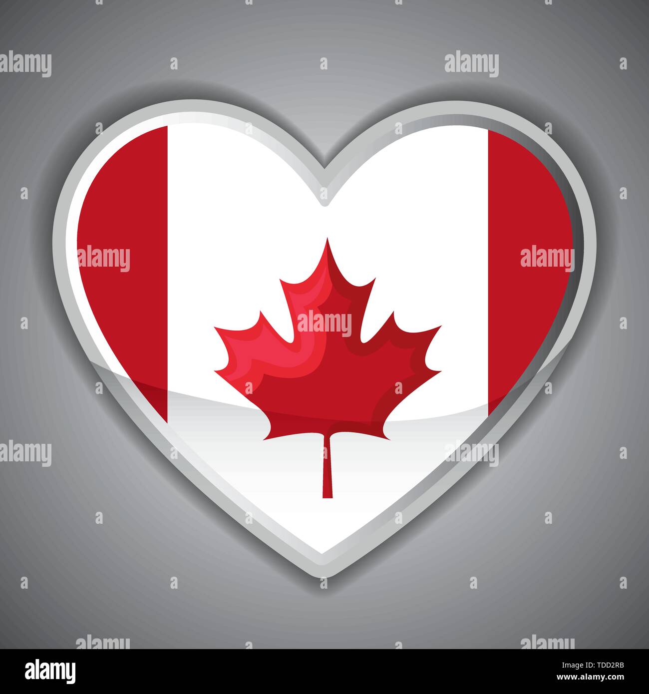 flag of canada in heart shape vector illustration design Stock Vector ...
