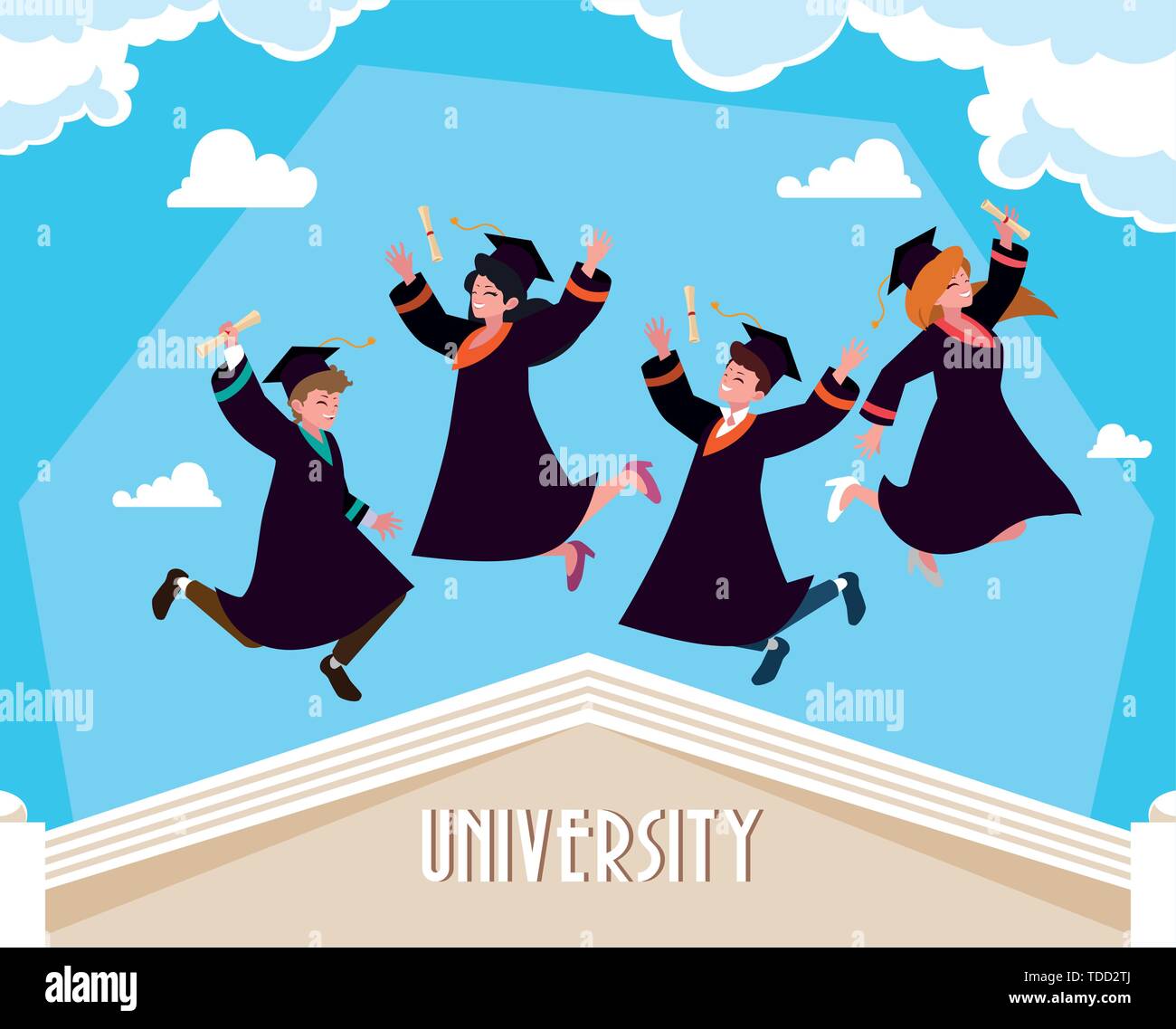 Graduating students design, University education school college ...