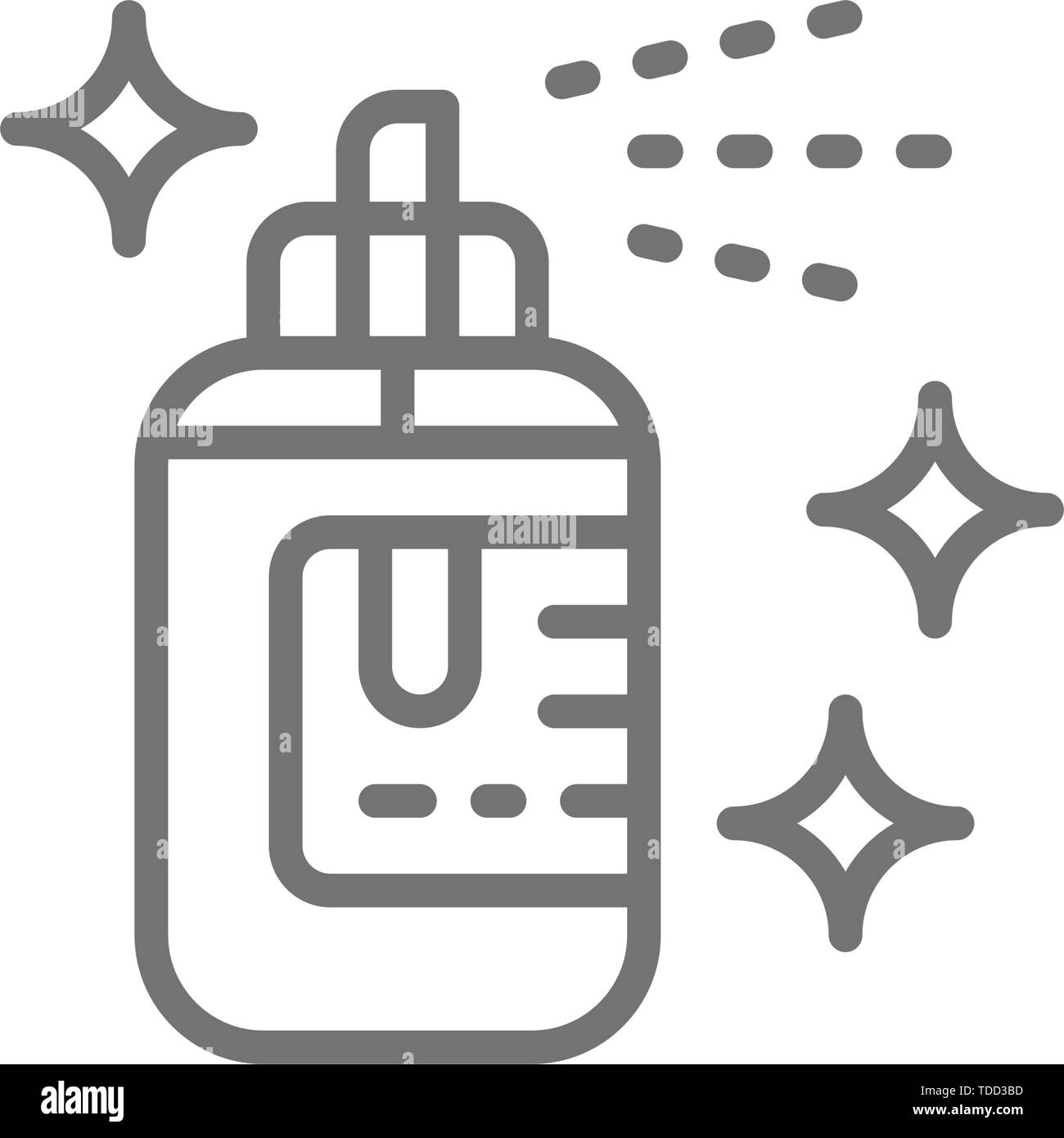 Tattoo sketch transfer fluid, antiseptic disinfectant liquid line icon ...