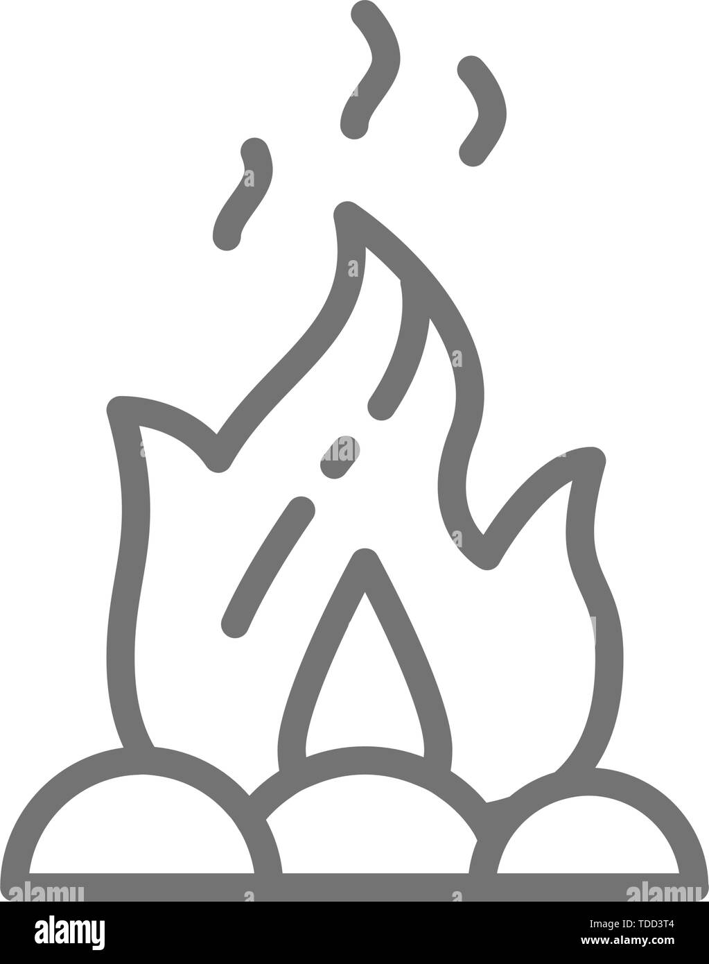 Campfire, fire, bonfire line icon Stock Vector Image & Art - Alamy