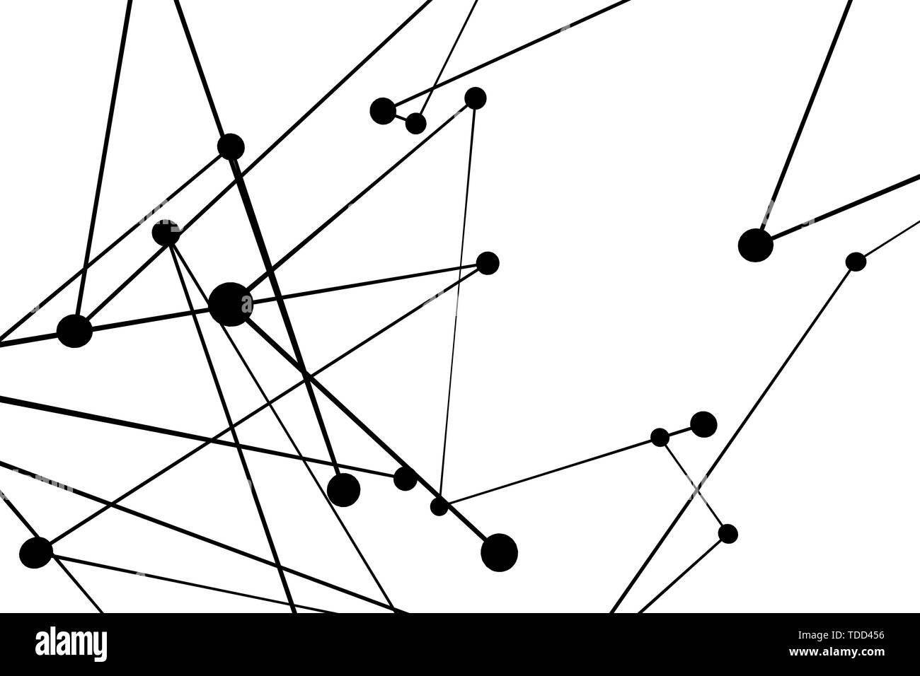 Circular nodes and line structures, three-dimensional rendering Stock ...
