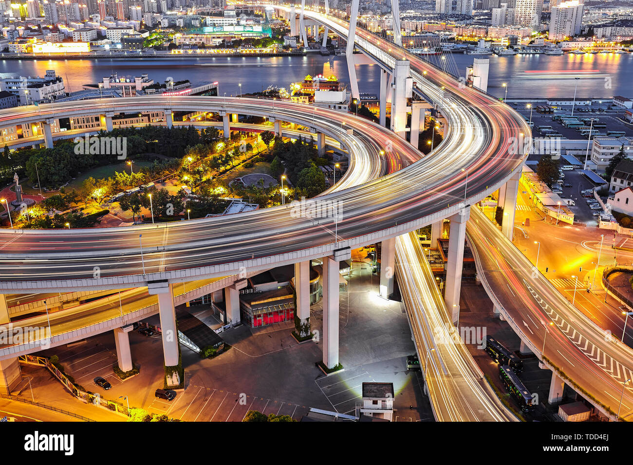 Shanghai city building and residential area and high rise building ...