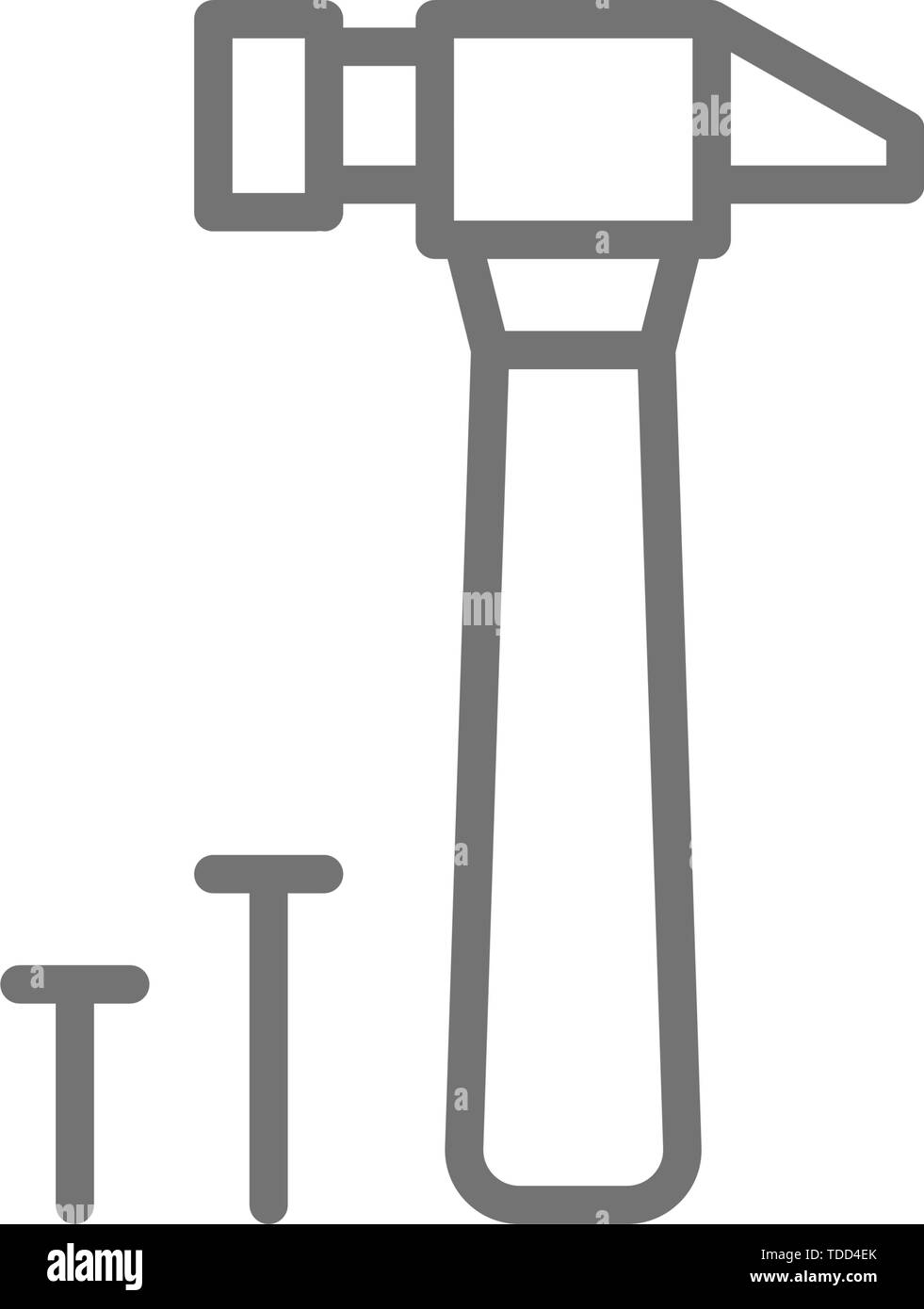 Hammer and nails, building tools line icon Stock Vector Image & Art - Alamy