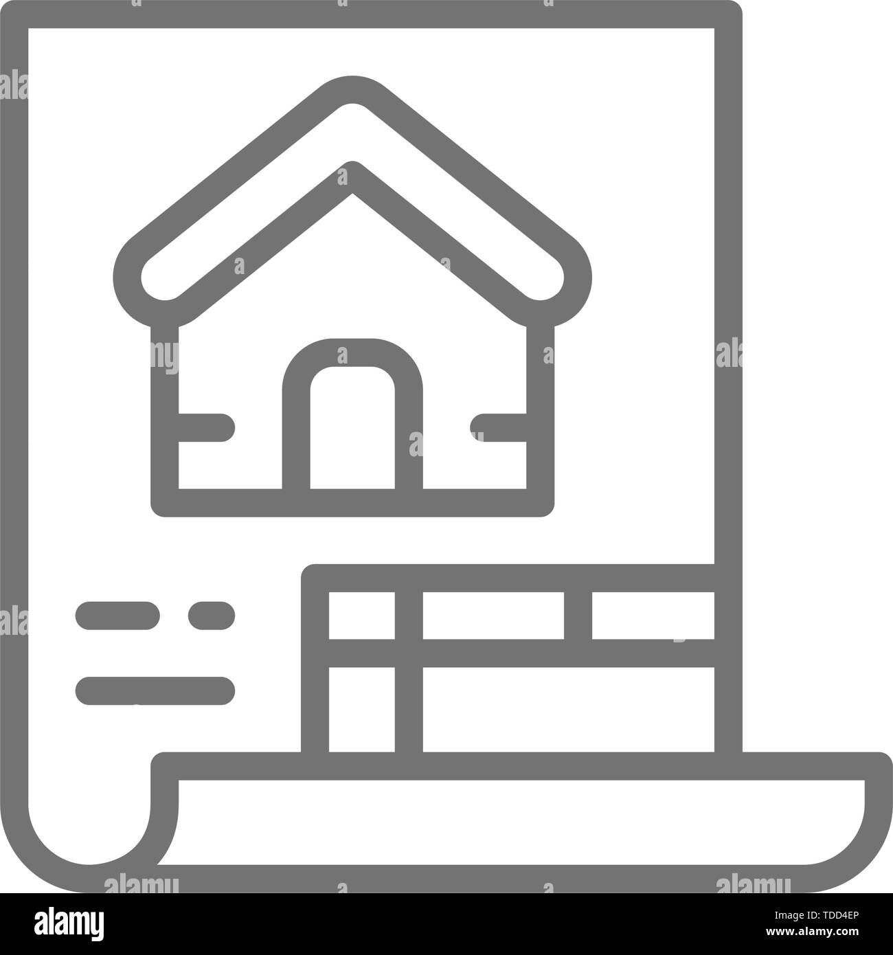 Estimate, construction document, house plan line icon Stock Vector ...