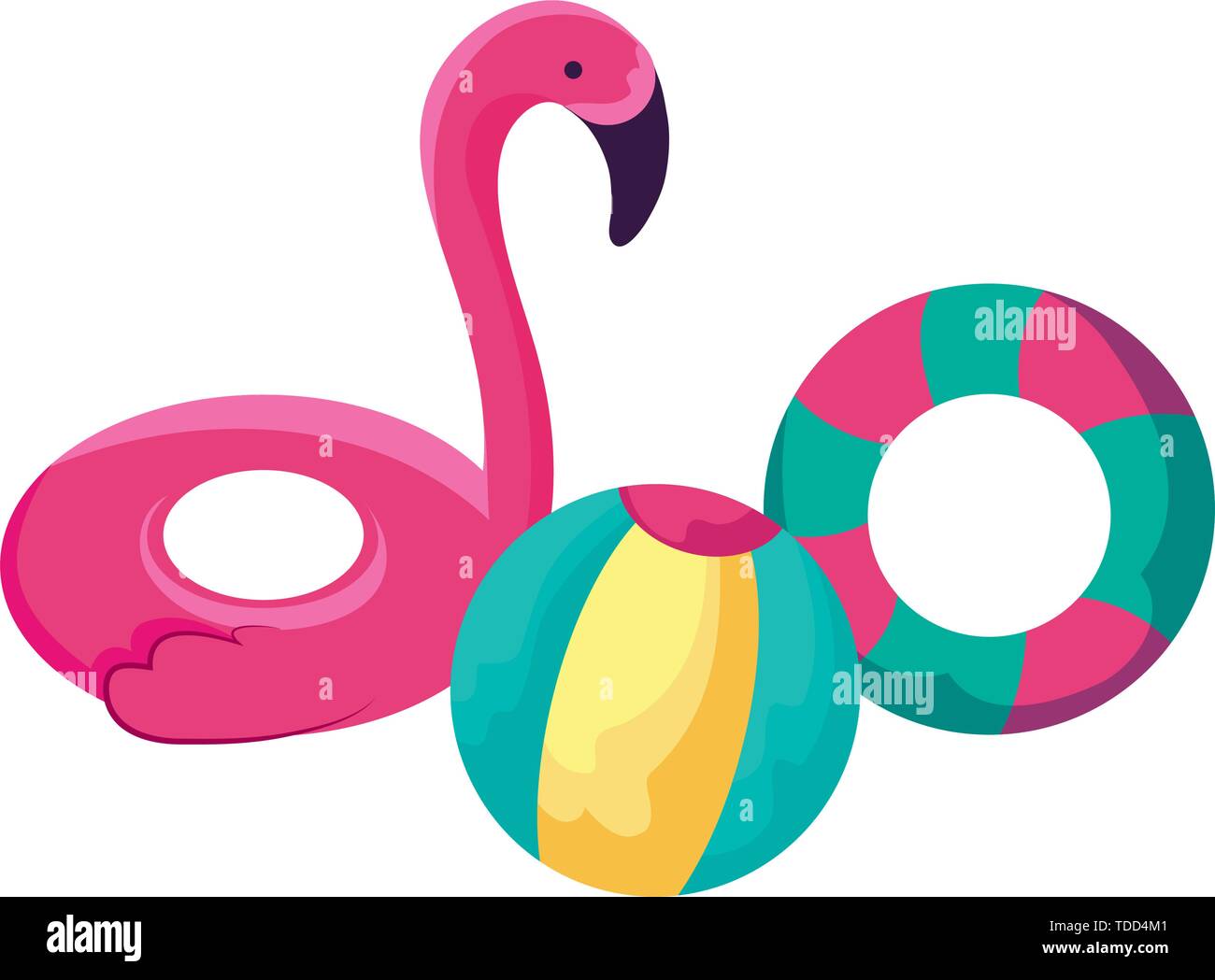 floats protections summer with ball of beach vector illustration design ...