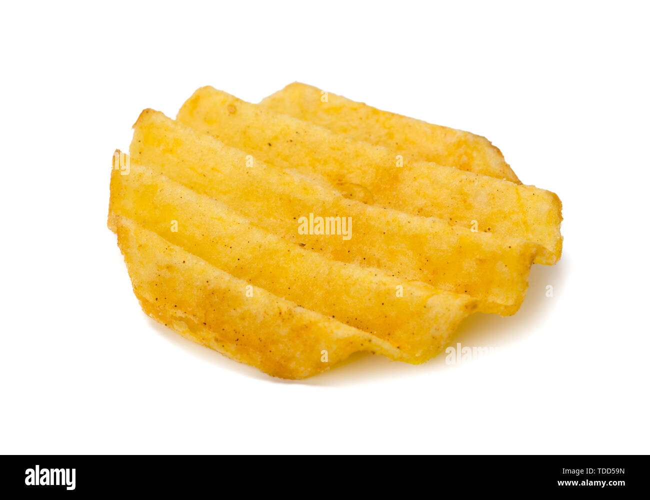 yellow potato chips isolated on white Stock Photo - Alamy
