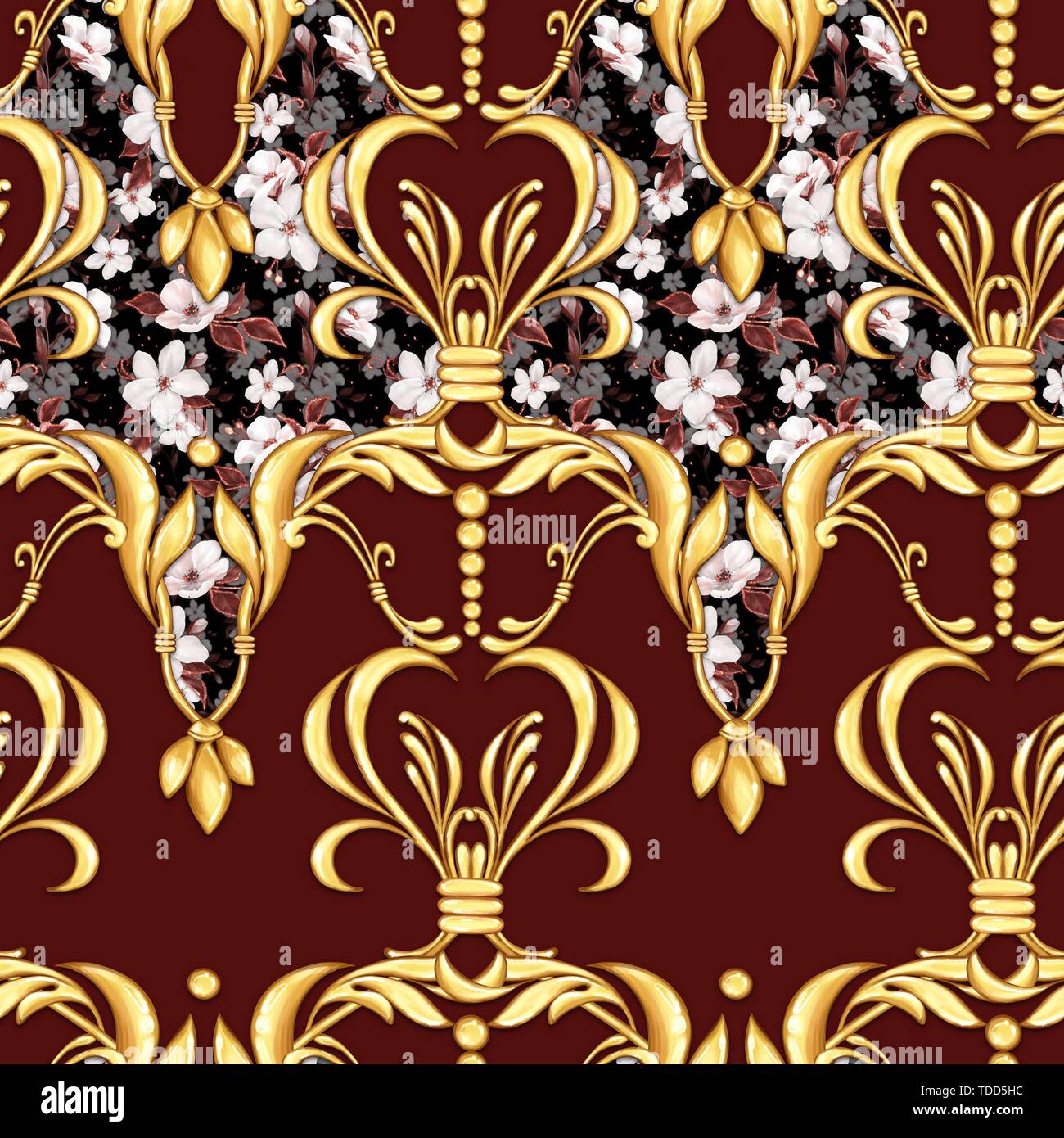 Seamless baroque pattern Stock Photo - Alamy