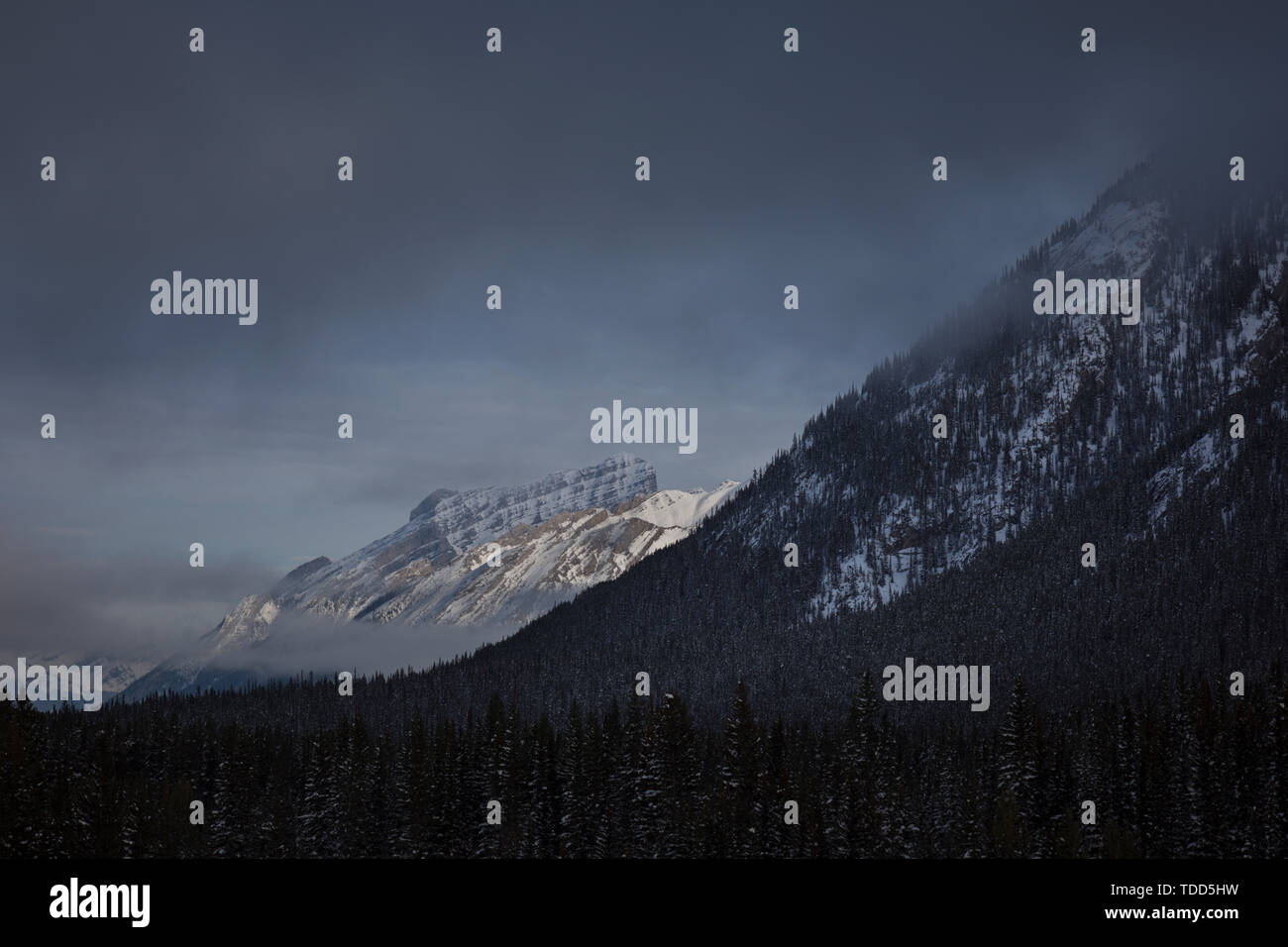 Mountain in dramatic Light, Spray Valley Lakes Provincial Park, Canmore ...