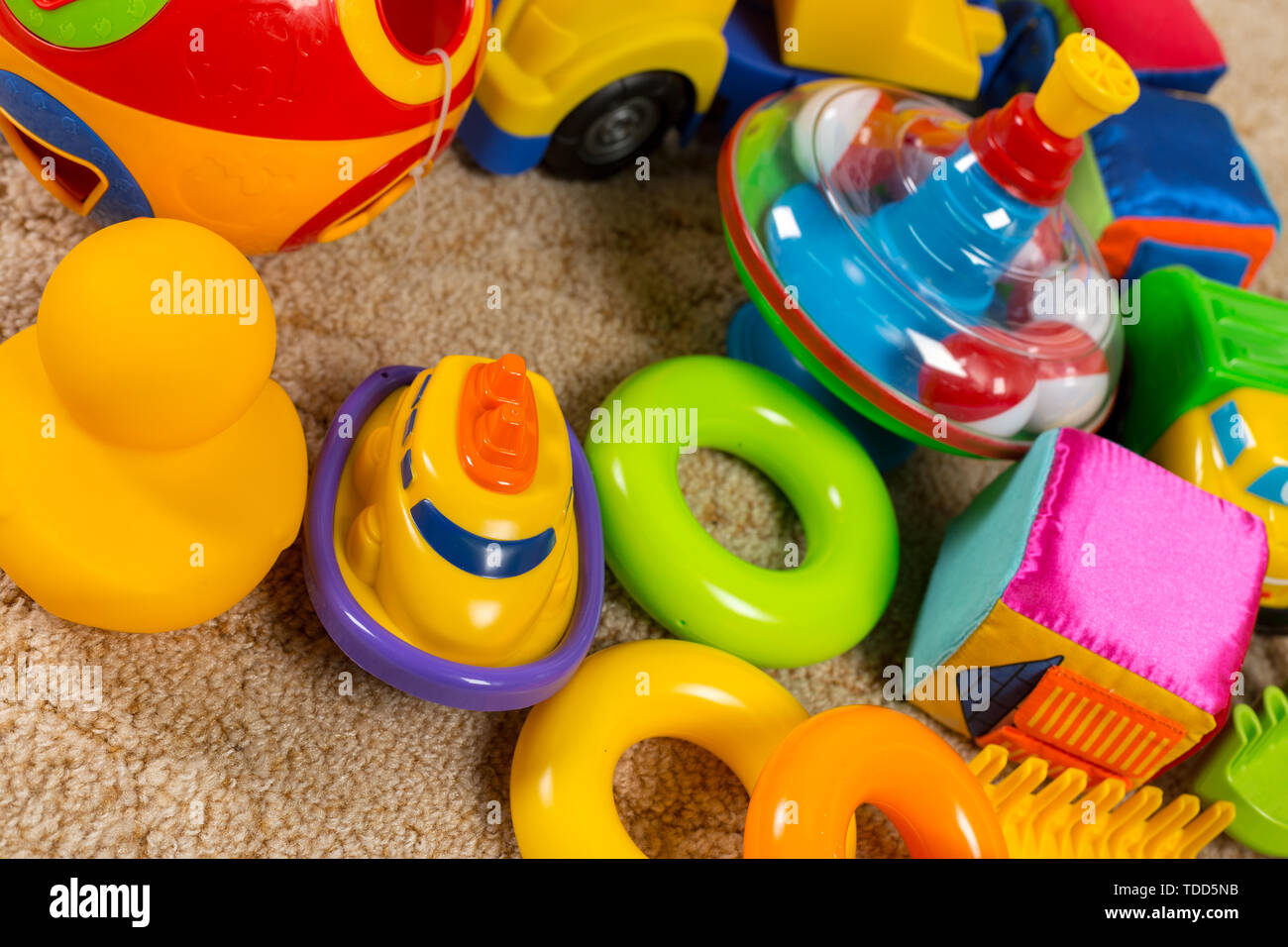 children toys, top view Stock Photo - Alamy