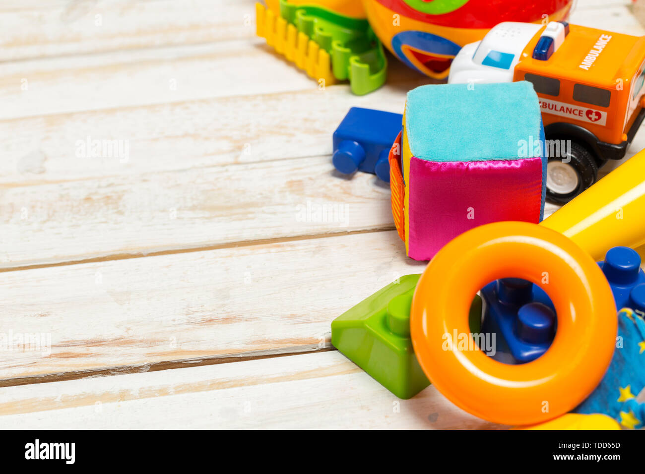 Set of children toys Stock Photo - Alamy